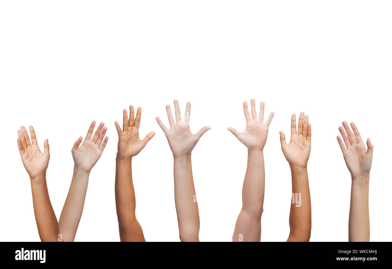 human hands waving hands Stock Photo - Alamy