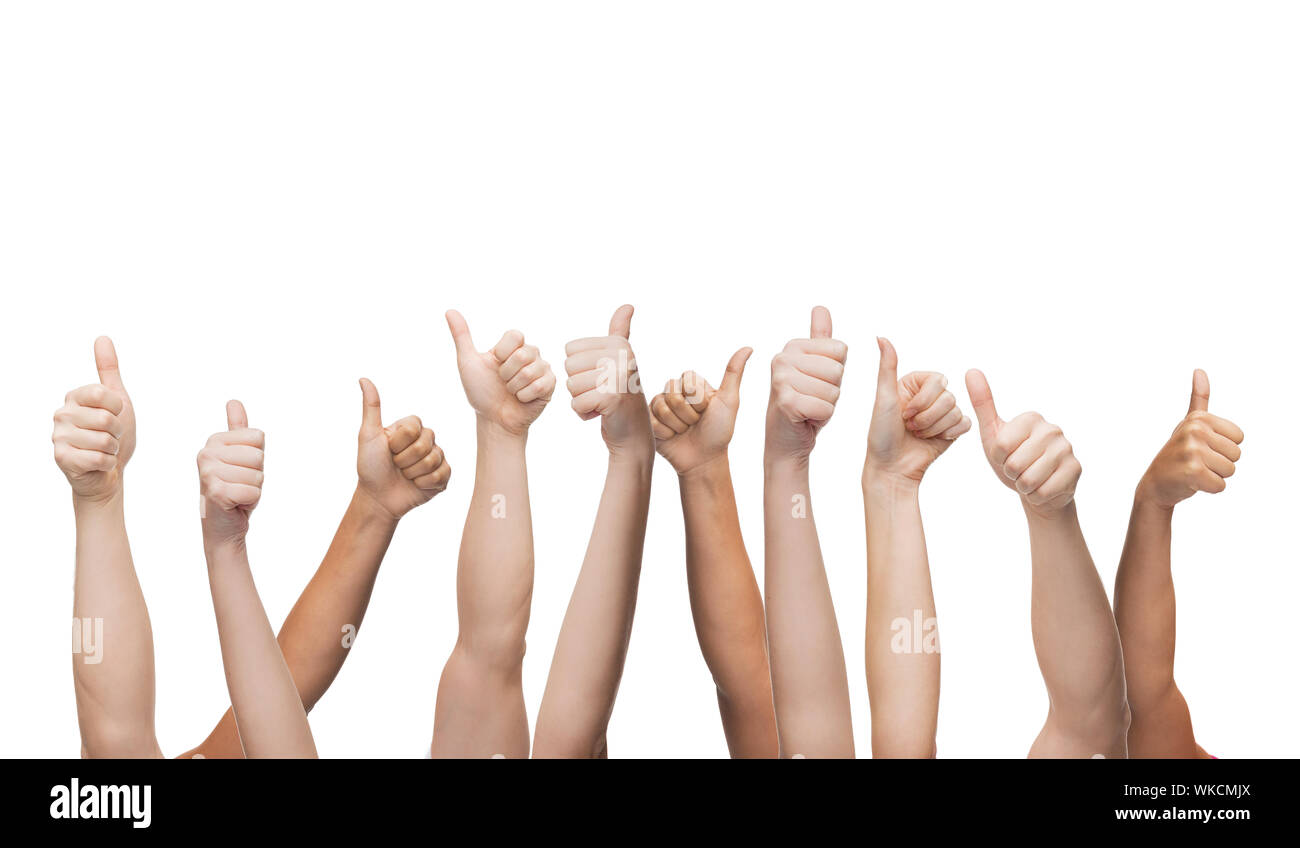human hands showing thumbs up Stock Photo - Alamy