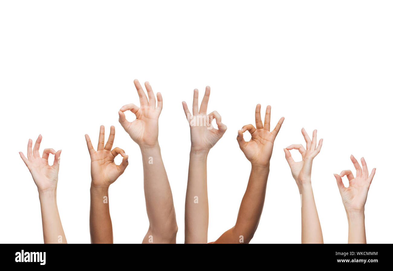 human hands showing ok sign Stock Photo - Alamy