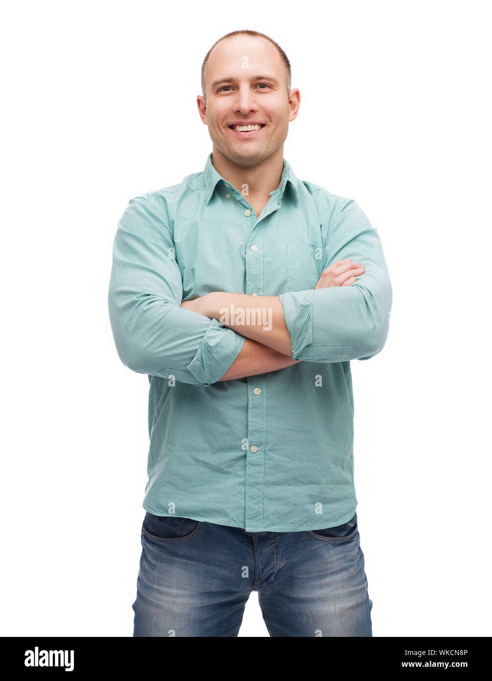Muscular man crossed arms Cut Out Stock Images & Pictures - Alamy