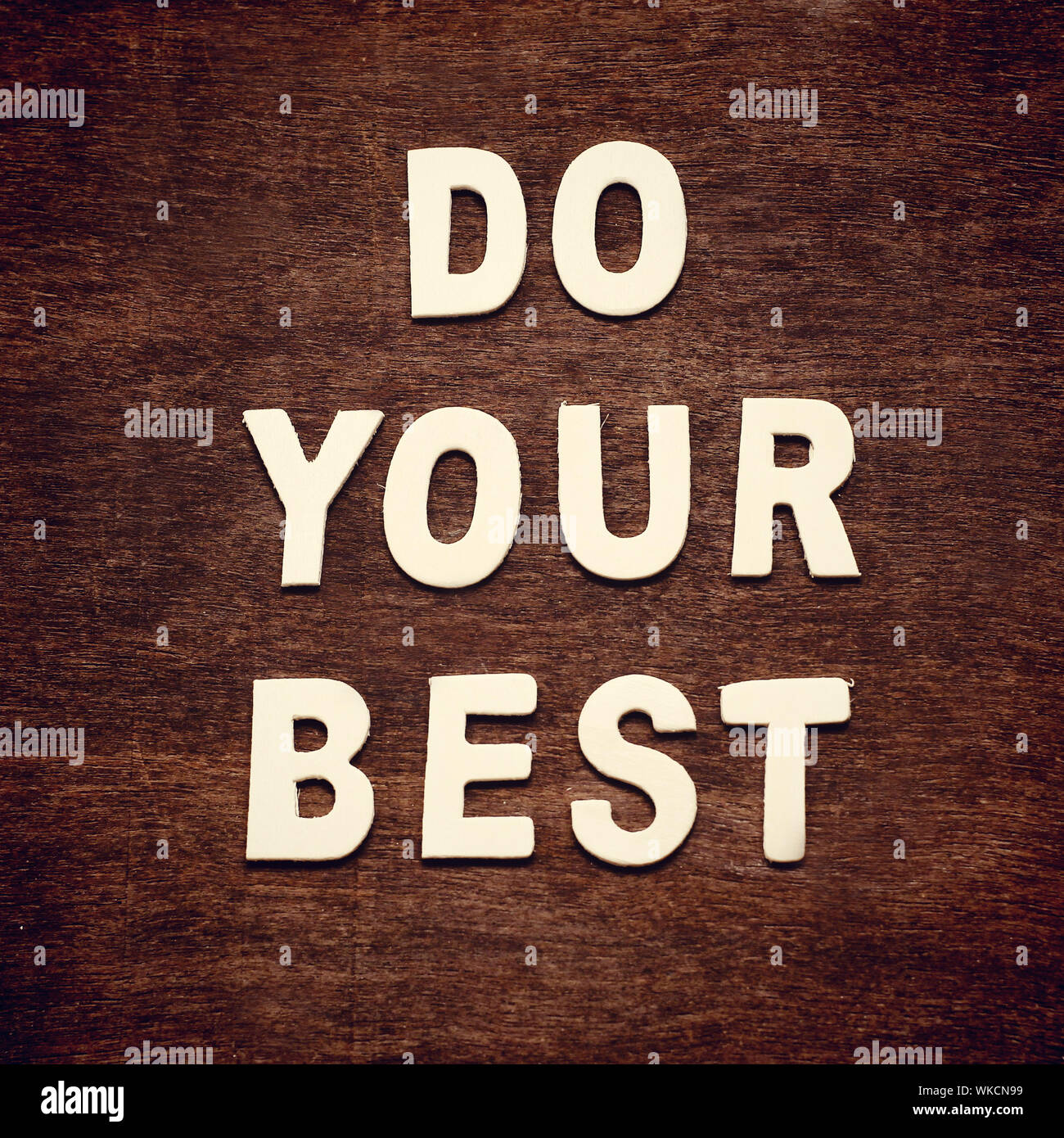 Inspirational motivating quote in wooden letters Stock Photo - Alamy
