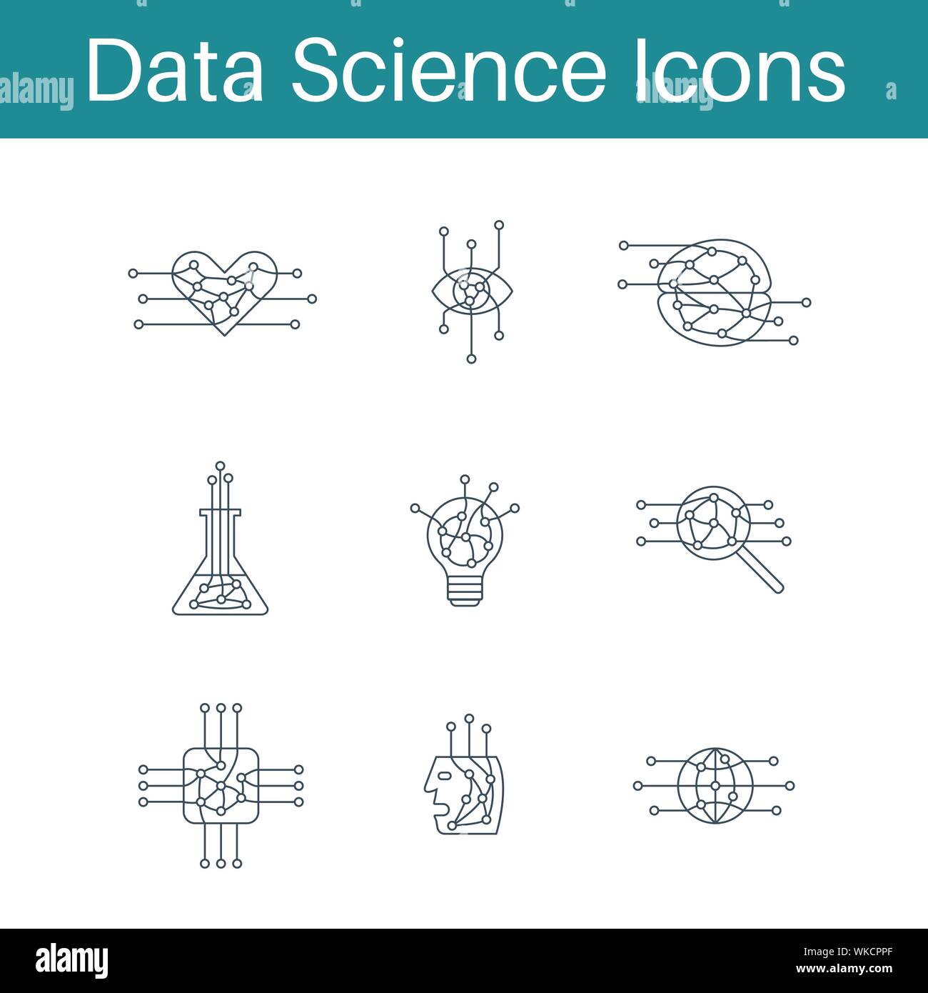 Machine learning outline icons Stock Vector Images - Alamy