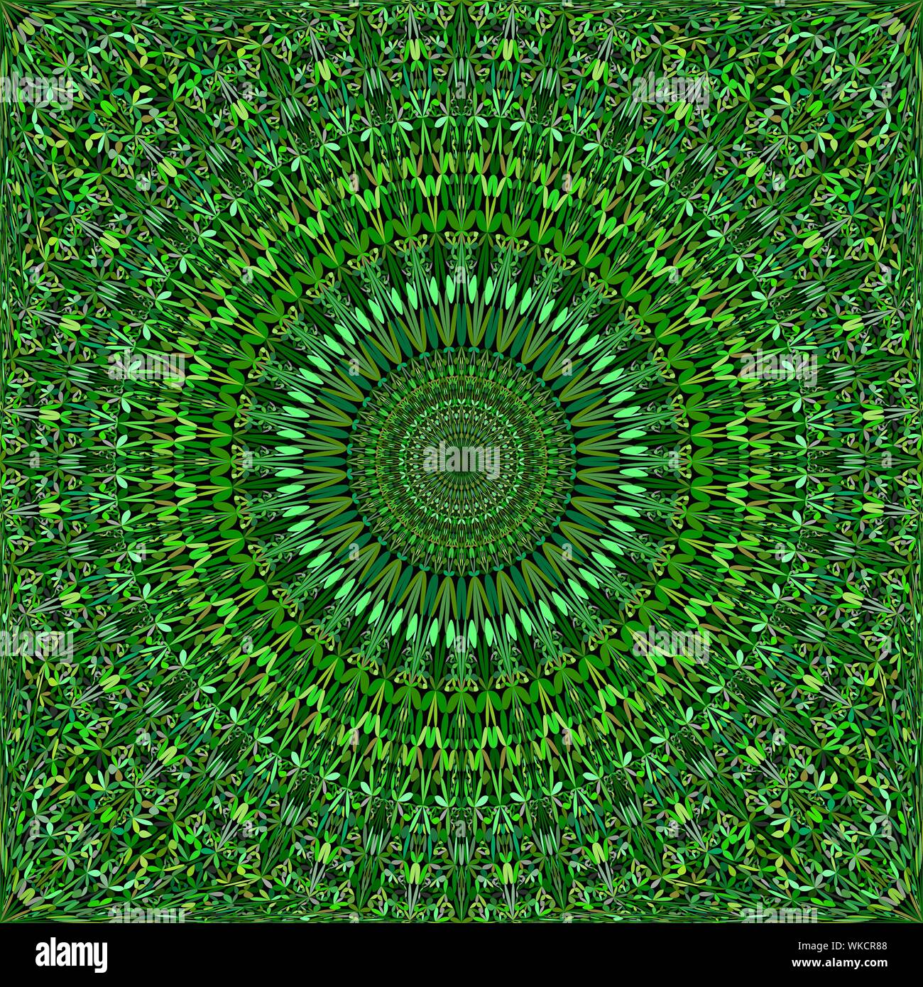 Green seamless botanical garden mandala pattern background - abstract ...