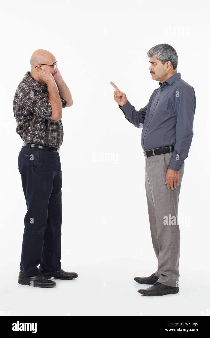 Employee saying sorry to his boss Stock Photo - Alamy