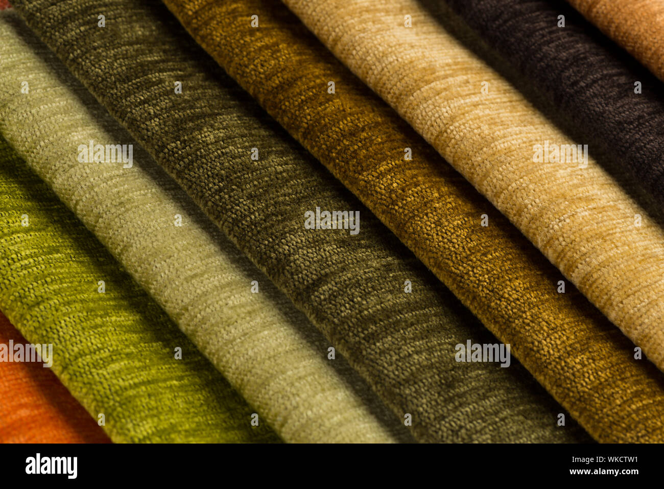 Closeup detail of multi color fabric texture samples Stock Photo - Alamy