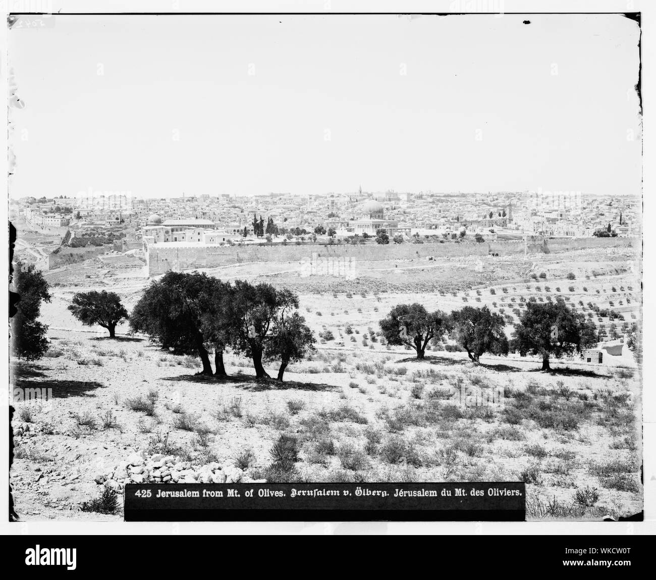 Mount of olives jerusalem view Black and White Stock Photos & Images ...
