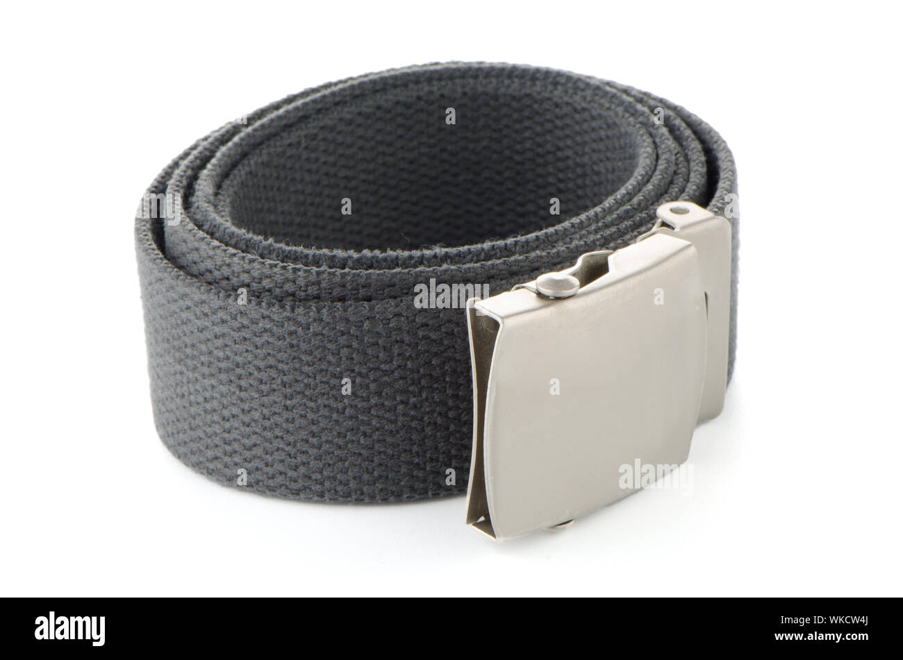 Grey belt on white background Stock Photo - Alamy