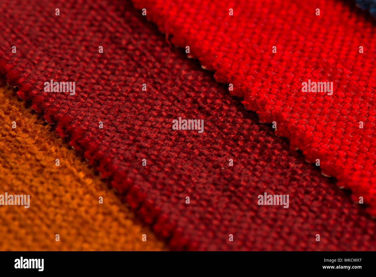 Closeup detail of multi color fabric texture samples Stock Photo - Alamy