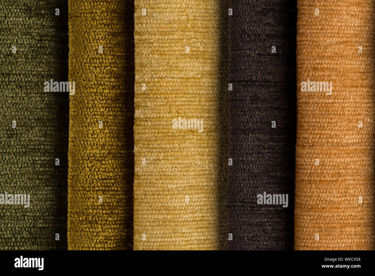 Closeup detail of multi color fabric texture samples Stock Photo - Alamy