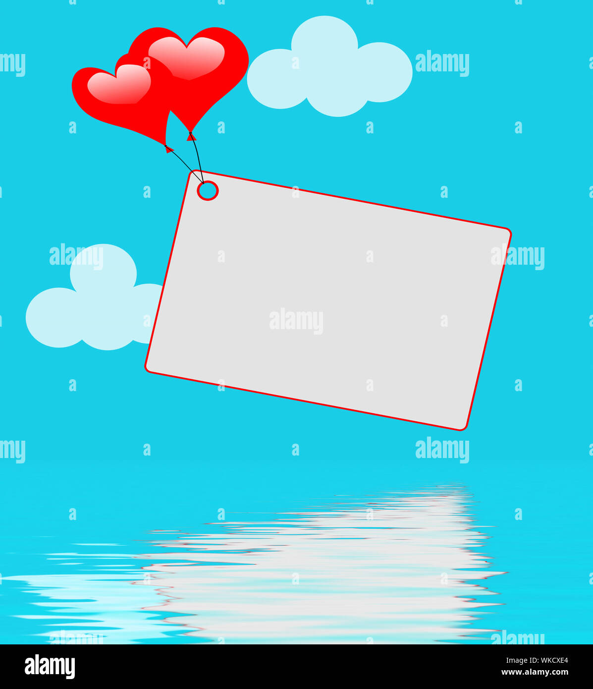 Heart Balloons On Note Displaying Sweet Invitation Or Affection Note ...