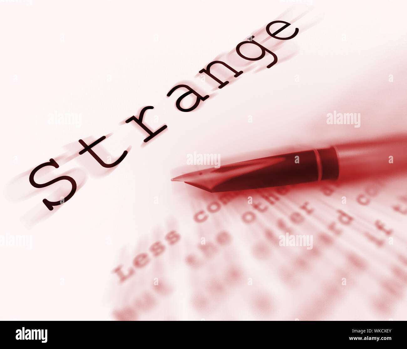 Strange Word Displaying Unusual Odd Or Curious Stock Photo - Alamy
