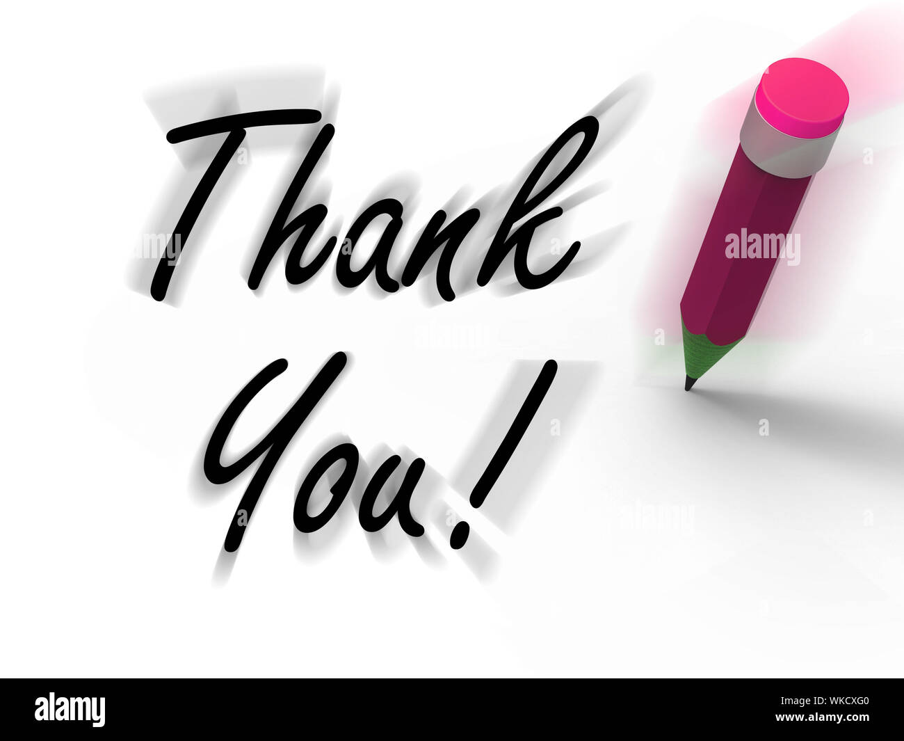 Thank You Sign with Pencil Displaying Written Acknowledgement Stock ...