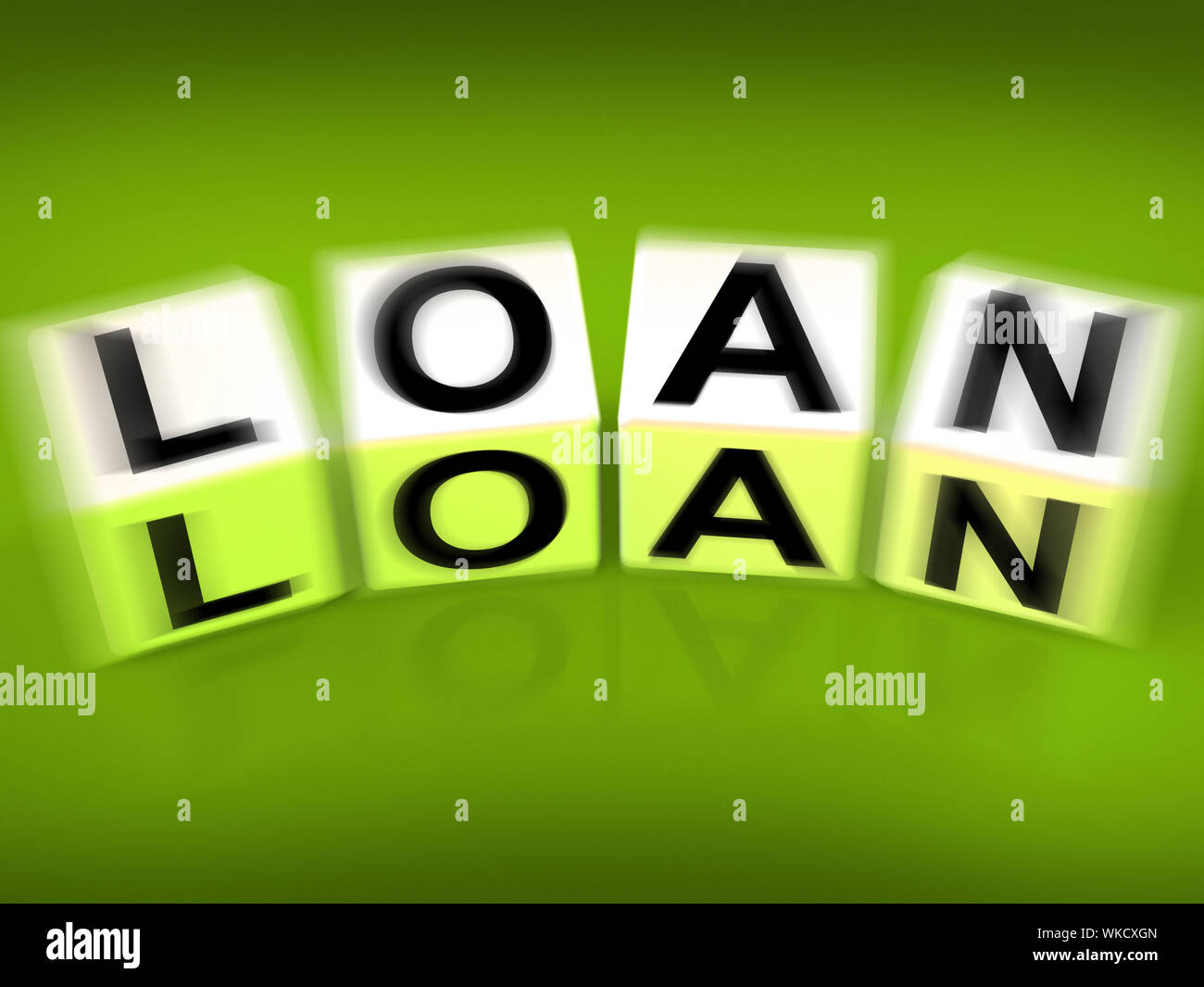 Loan Blocks Displaying Funding Lending or Loaning Stock Photo - Alamy