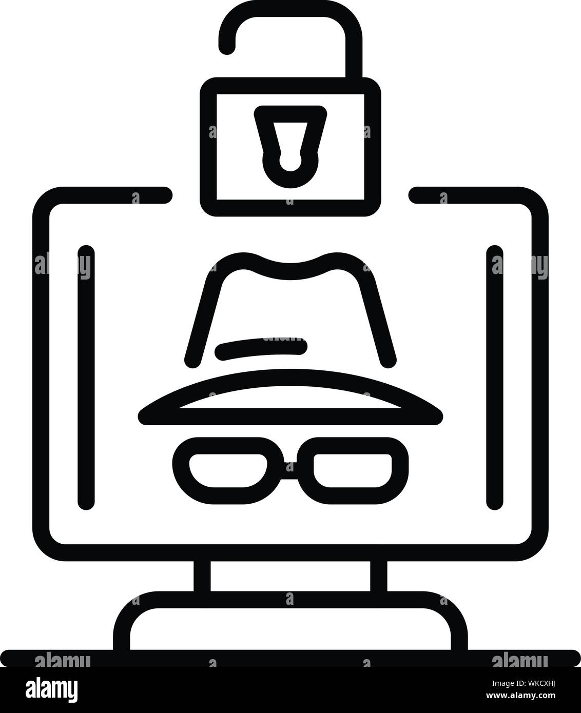 Hacker Protected Icon Outline Style Stock Vector Image And Art Alamy