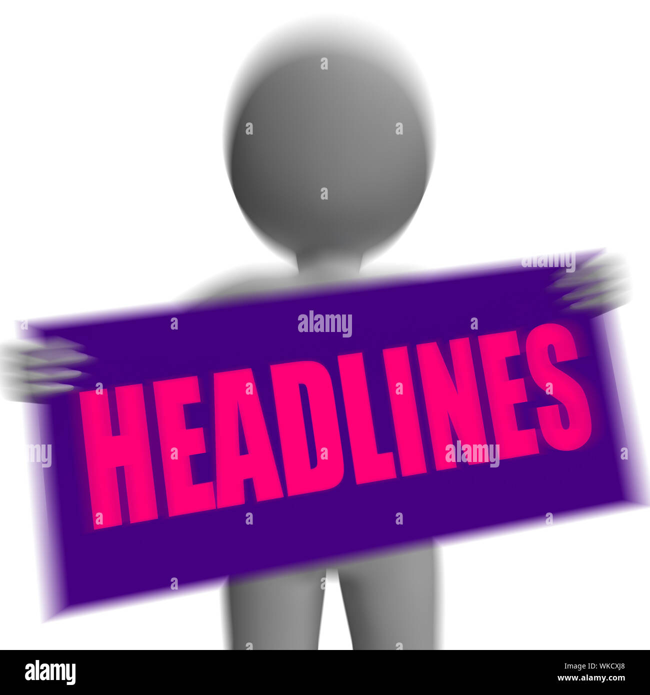 Headlines Sign Character Displaying Newspaper Headlines Important Or ...