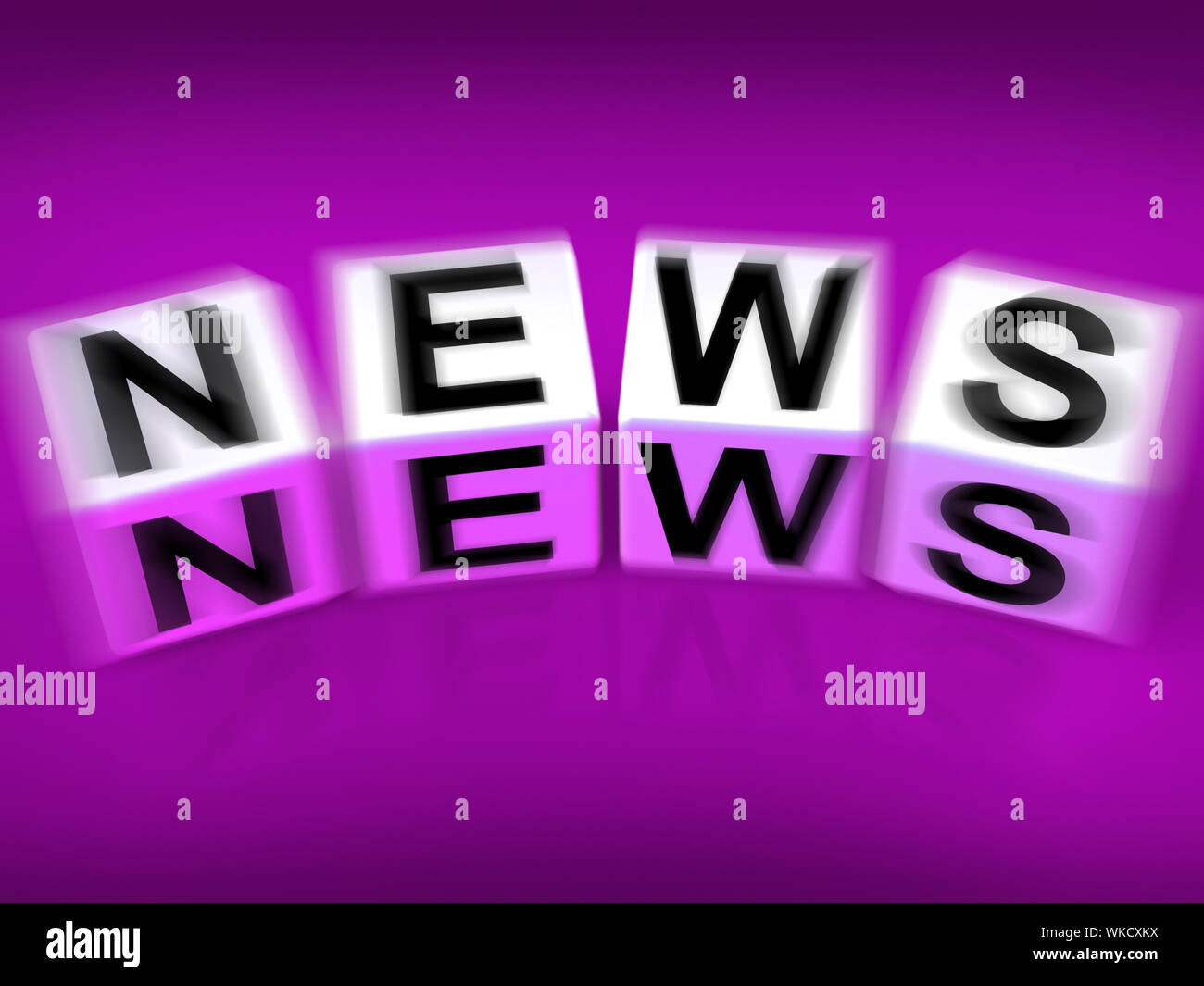 News Blocks Displaying Broadcast Announcement and Headlines Stock Photo ...