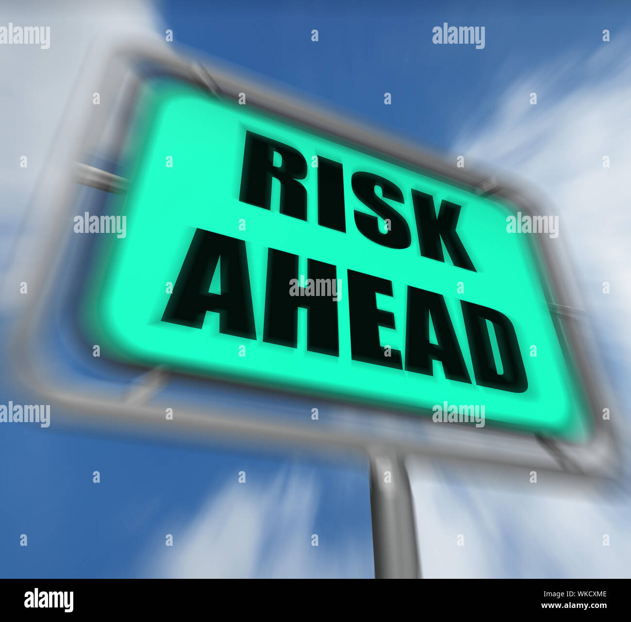 Risk Ahead Sign Displaying Dangerous Unstable and Insecure Warning ...