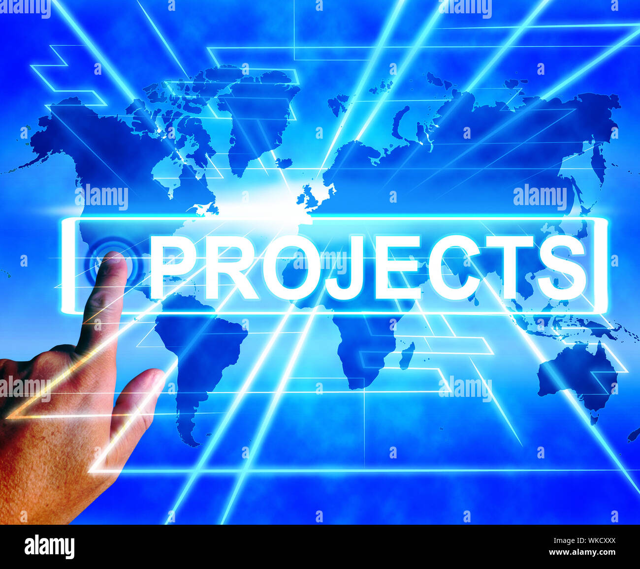 Projects Map Displaying Worldwide or Internet Task or Activity Stock ...