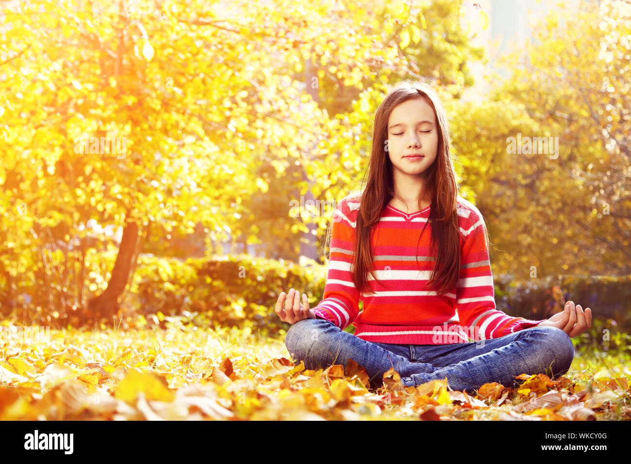 Portrait teenager meditating hi-res stock photography and images - Alamy