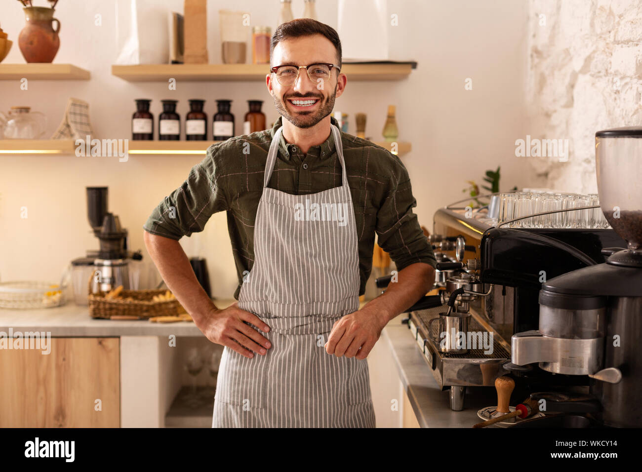 Bearded barista hi-res stock photography and images - Alamy