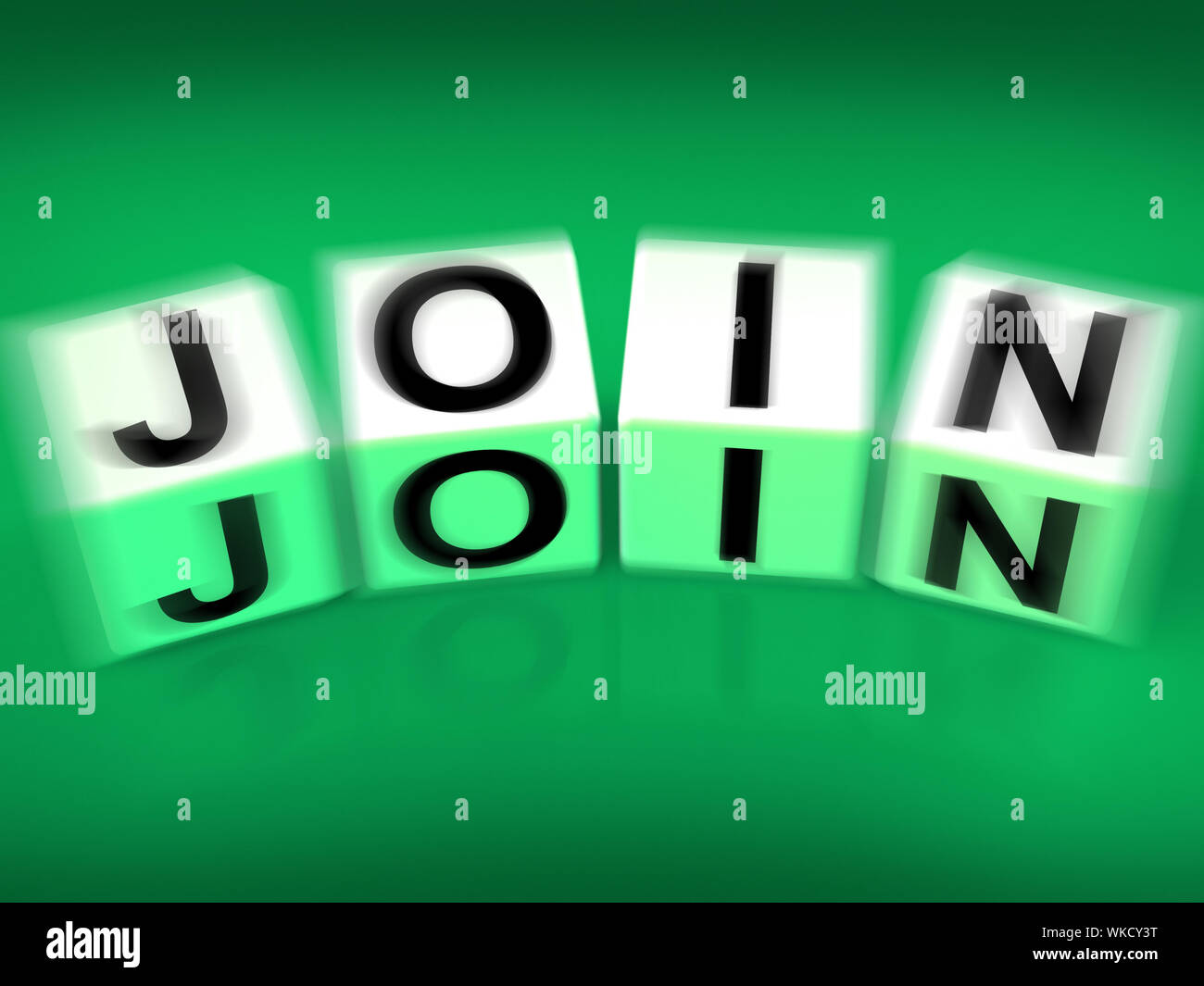 Join Blocks Displaying Register Subscribe and Apply Stock Photo - Alamy