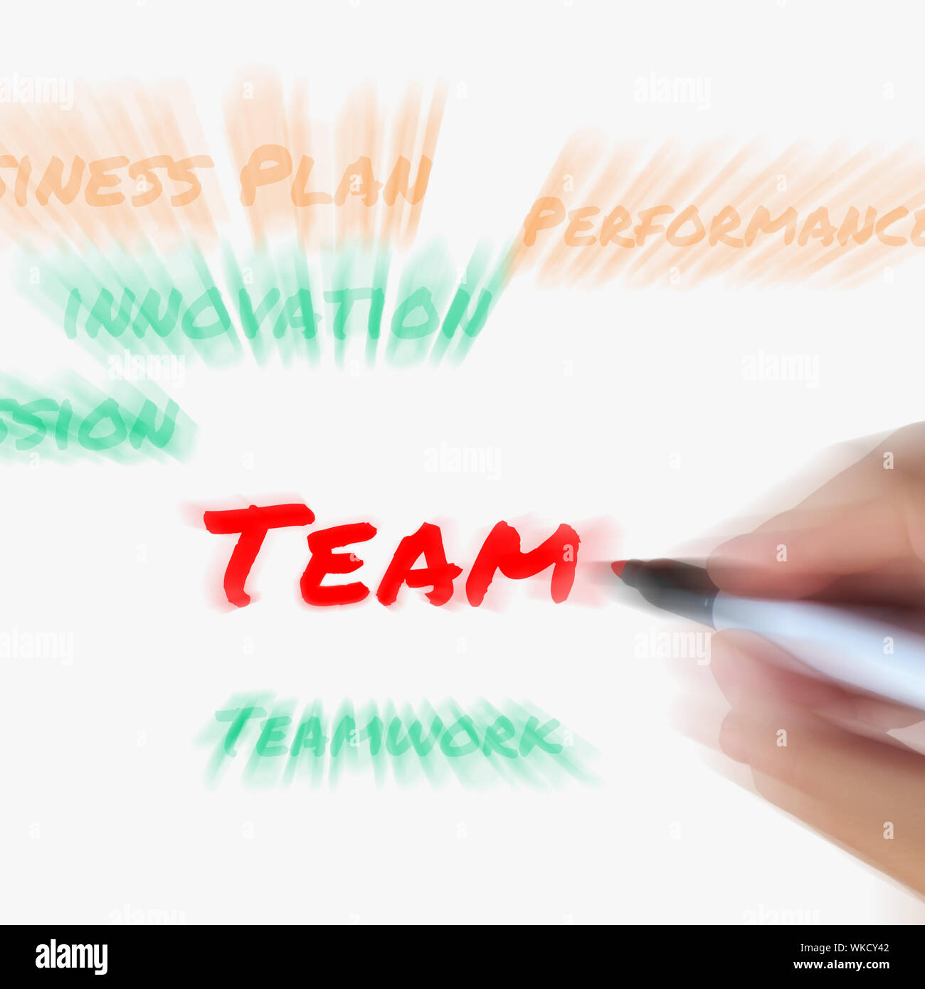 Team Words on Whiteboard Displaying Teamwork and Partnership Stock ...