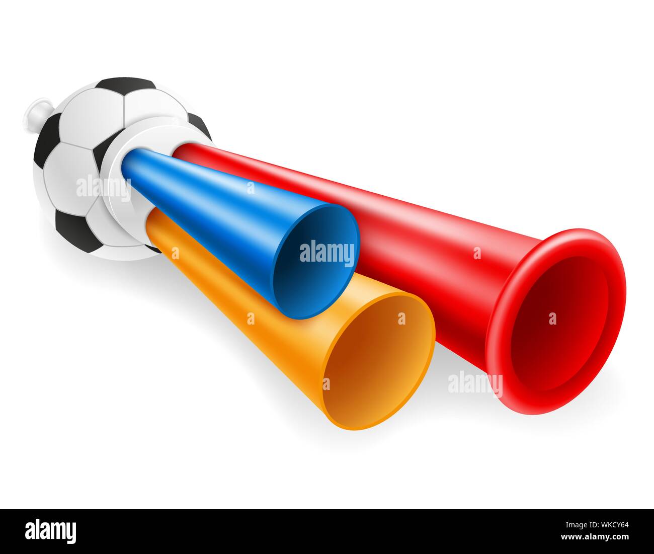 horn attribute football soccer and sports fans vector illustration ...
