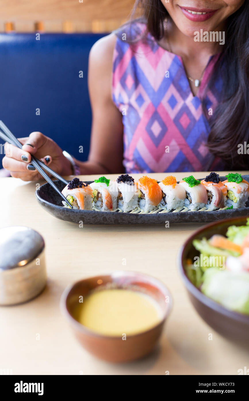 Close up eating sushi hi-res stock photography and images - Alamy