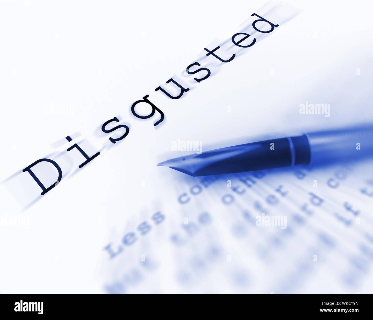 Disgusted Word Displaying Appalled Sickened Or Outraged Stock Photo - Alamy