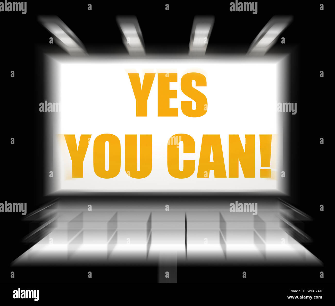 Yes You Can Sign Displaying Determination and Encouragement Stock Photo ...