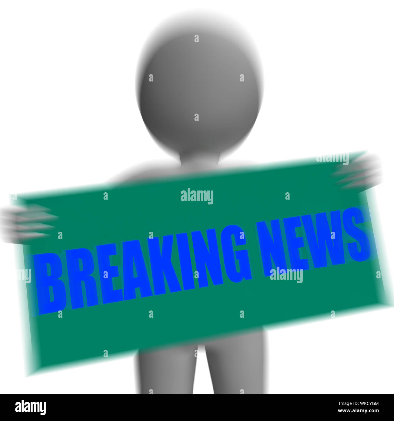 Breaking News Sign Character Displaying News Update And Newsflash Stock ...