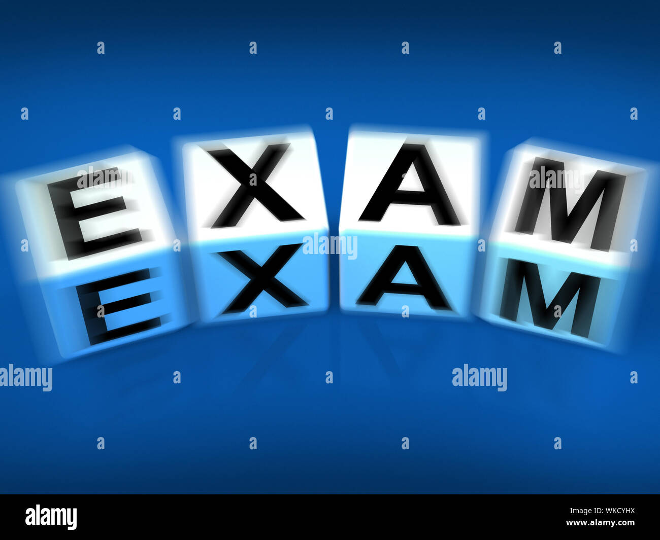 Exam Blocks Displaying Examination Review and Assessment Stock Photo ...
