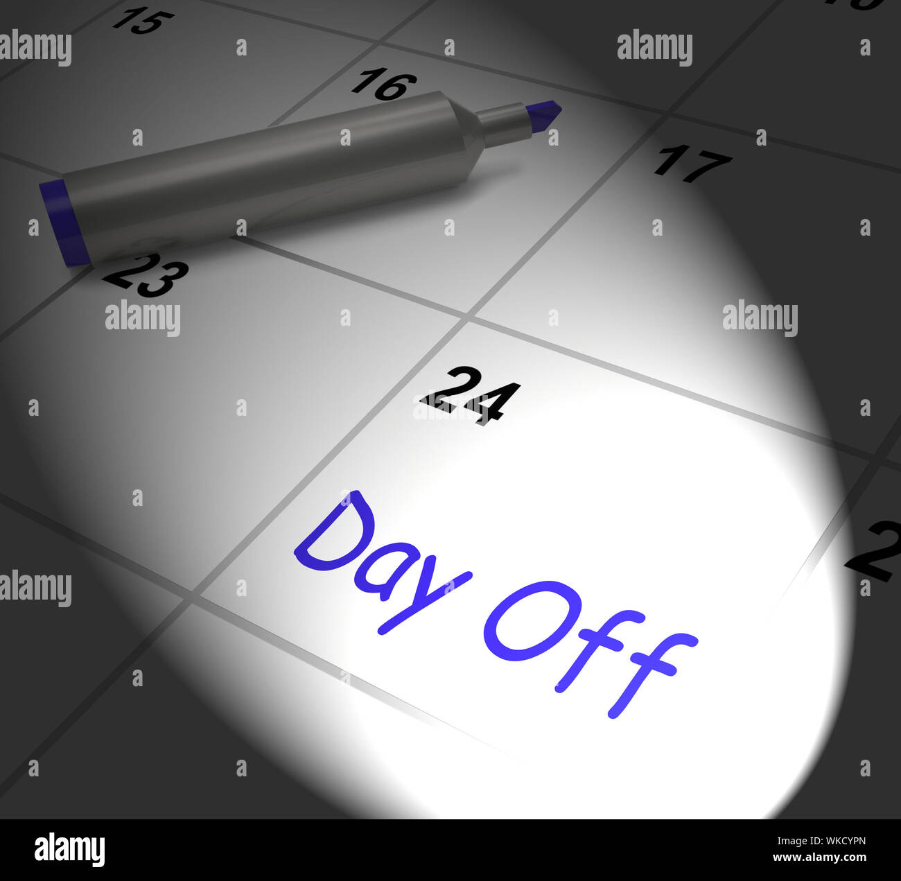 Day Off Calendar Displaying Work Leave And Holiday Stock Photo - Alamy