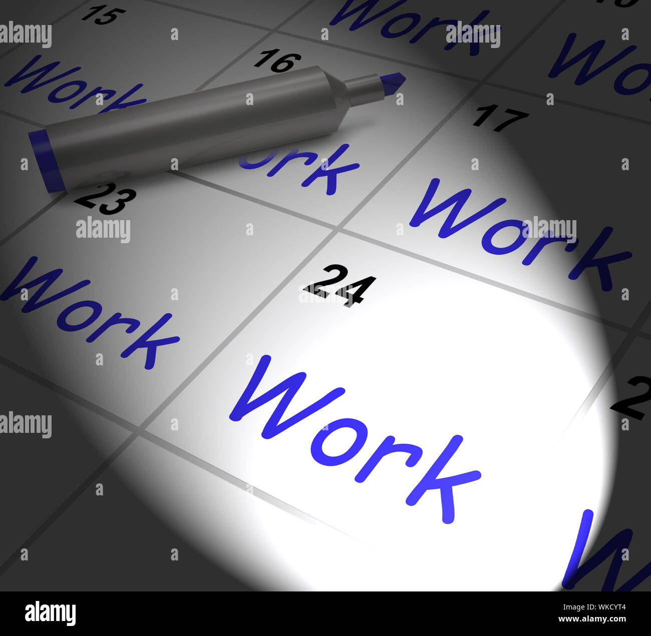Work Calendar Displaying Employment Job And Occupation Stock Photo - Alamy