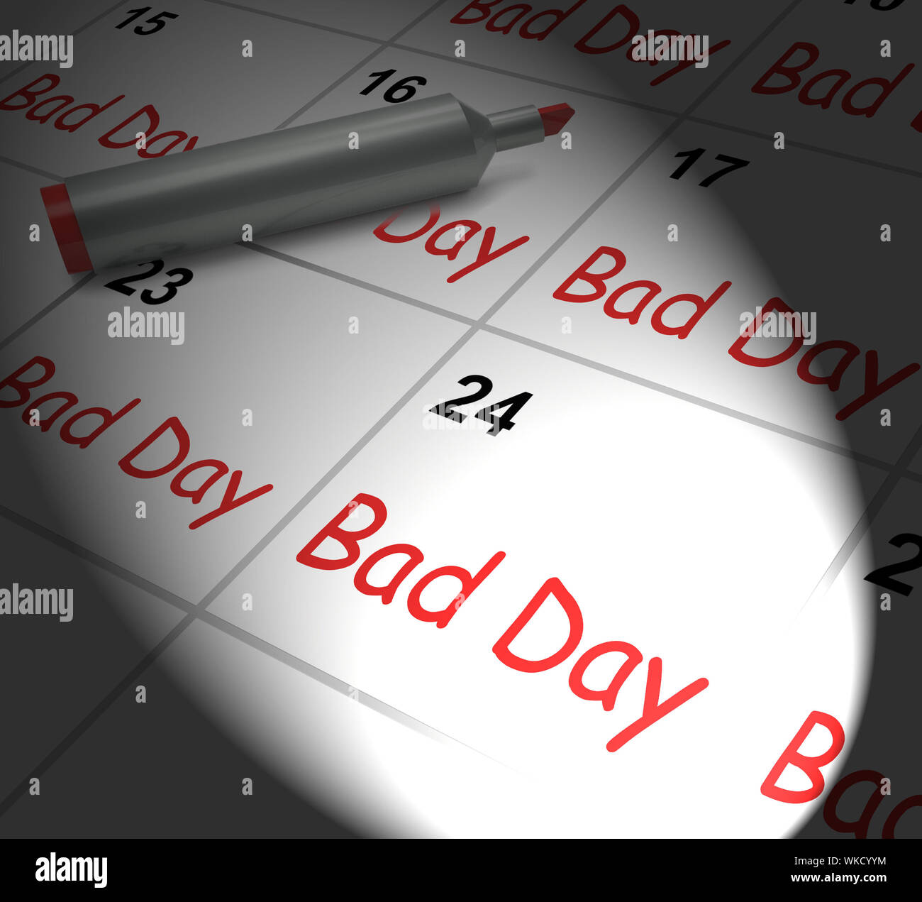 Bad Day Calendar Displaying Unpleasant Or Awful Time Stock Photo - Alamy