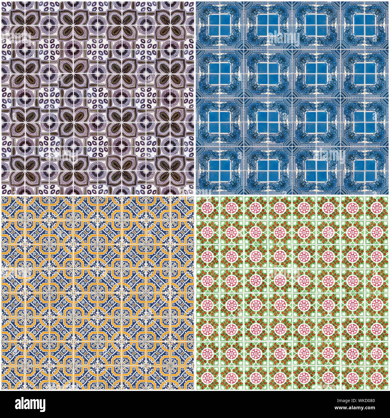 Vintage spanish style ceramic tiles Cut Out Stock Images & Pictures - Alamy