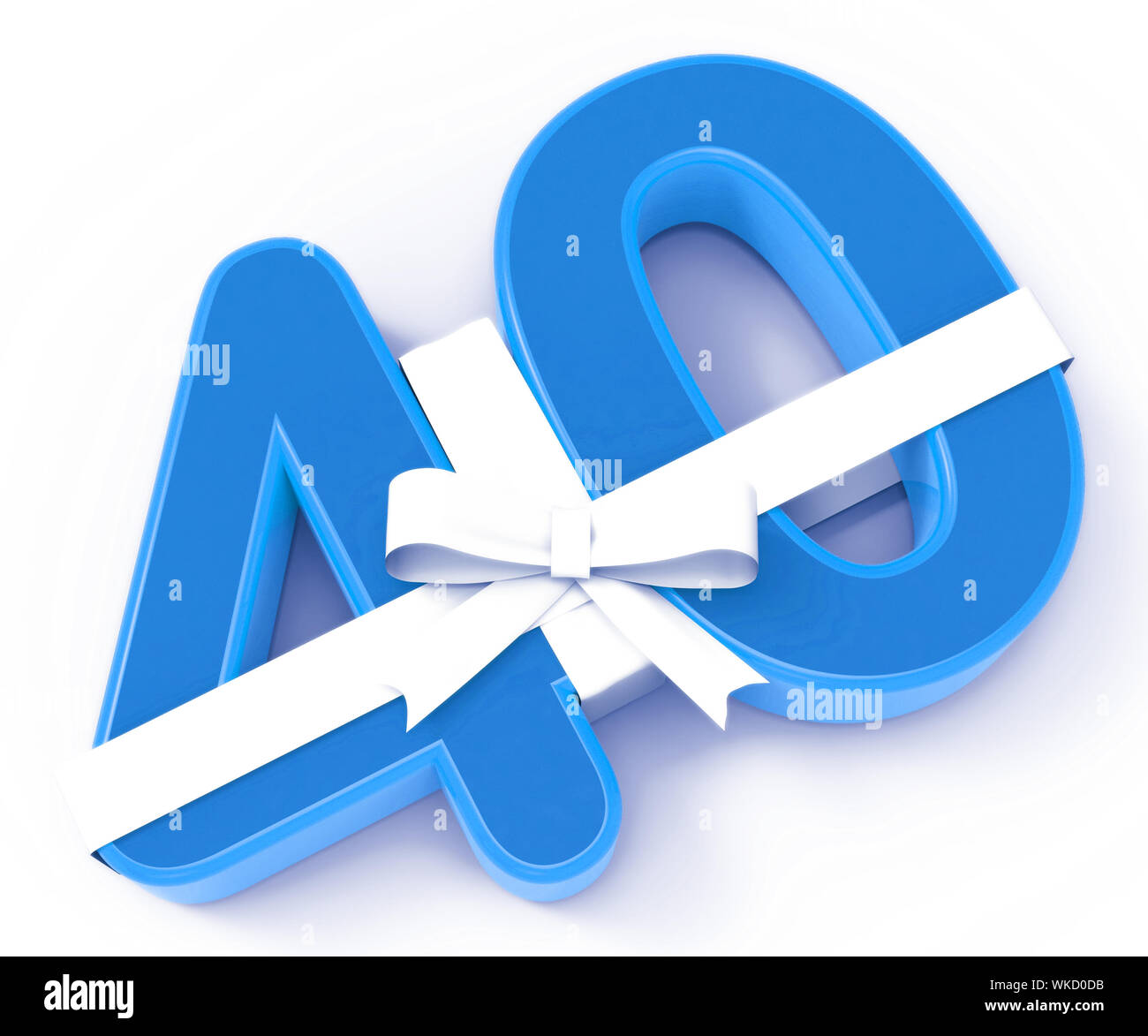 Number Forty With Ribbon Displaying Fortieth Anniversary Or Remembrance ...