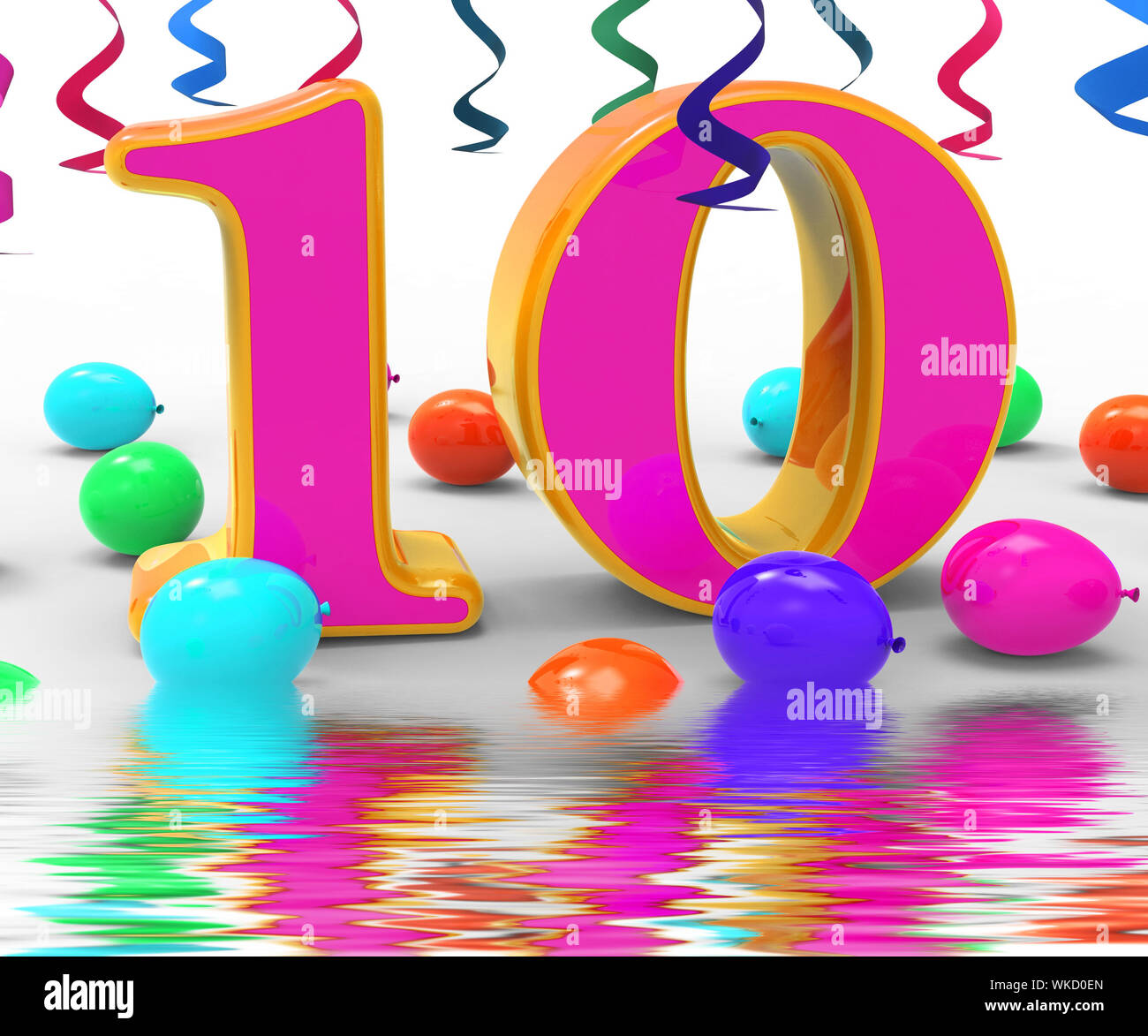 Number Ten Party Displaying Birthday Party Decorations And Adornments ...