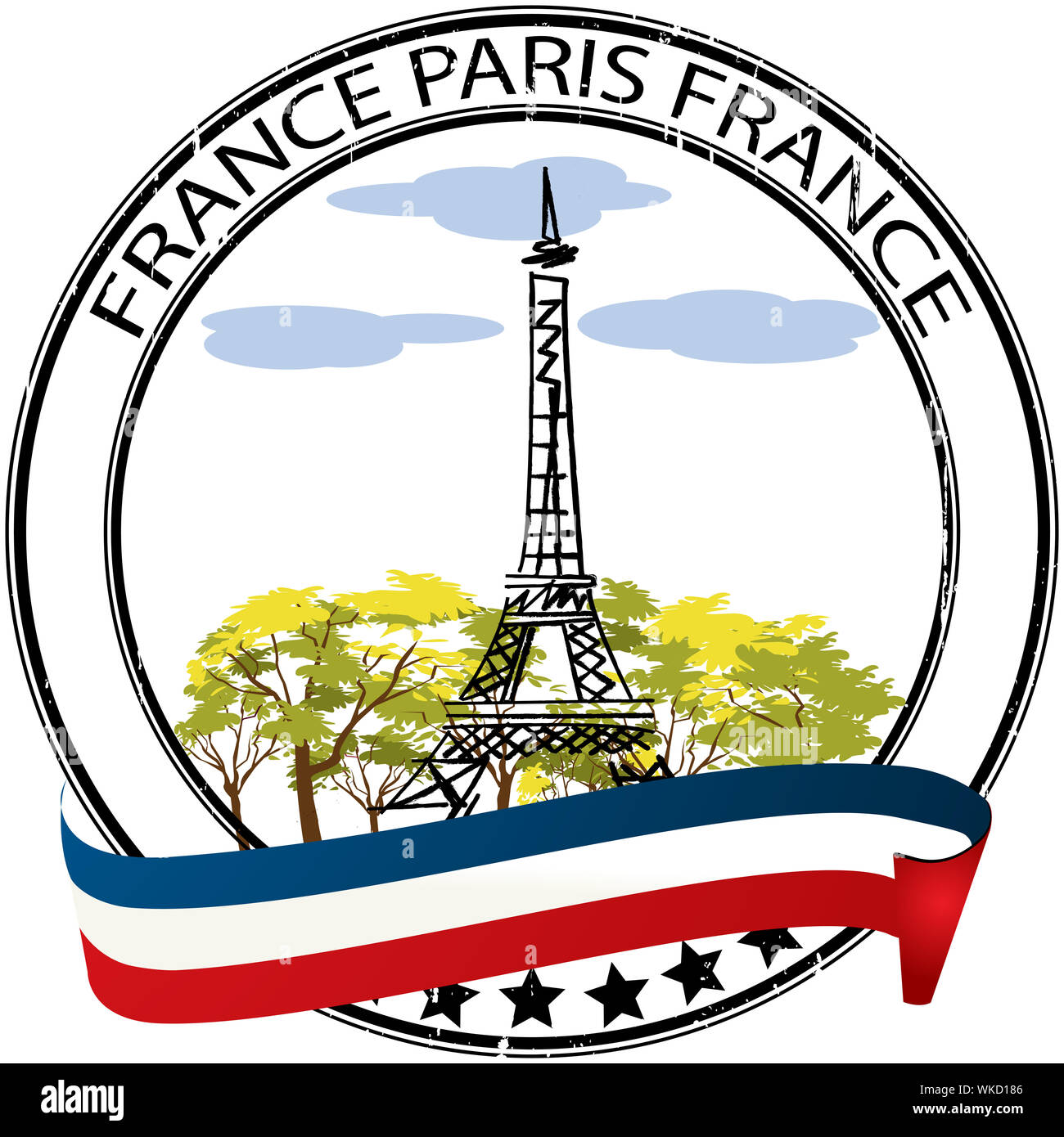 Paris grunge rubber stamp and flag Stock Photo - Alamy