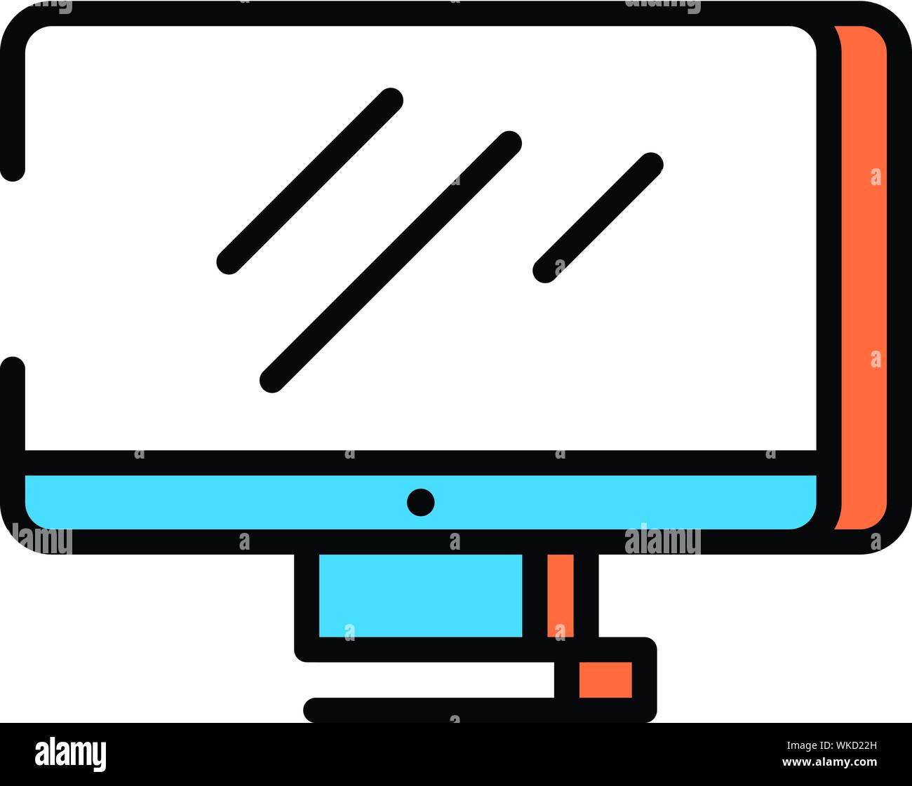 Computer monitor icon, outline style Stock Vector Image & Art - Alamy