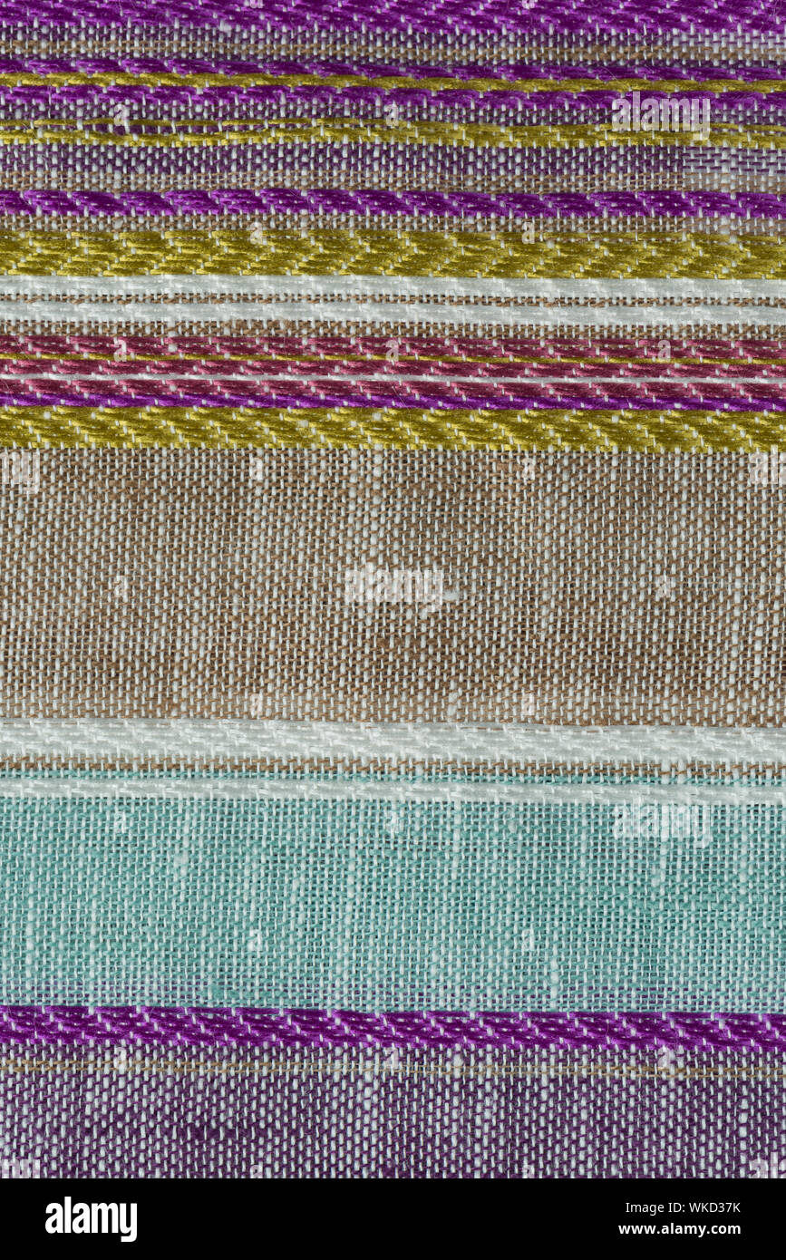 Closeup detail of multi color fabric texture samples Stock Photo - Alamy