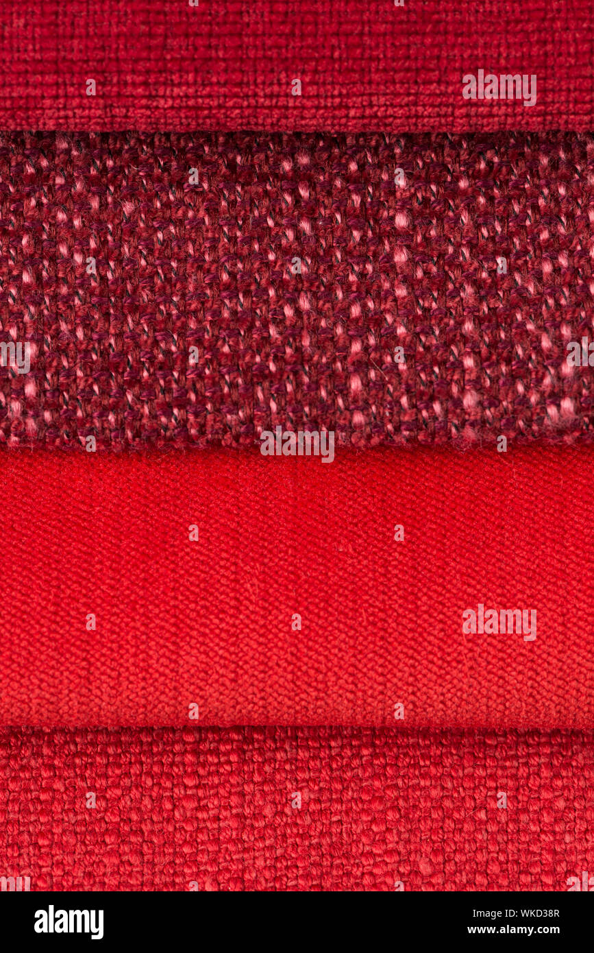 Closeup detail of red fabric texture background Stock Photo - Alamy