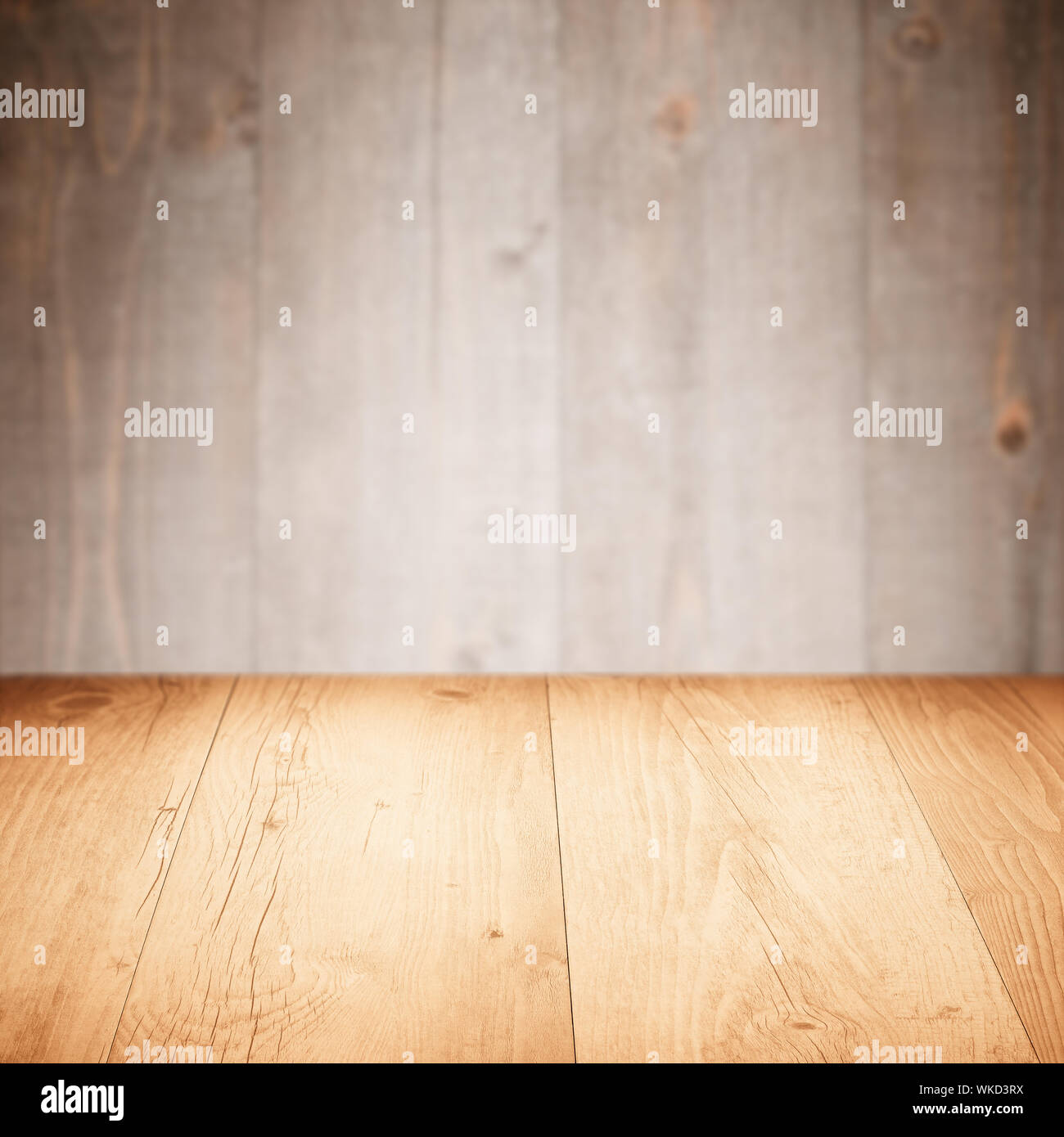 Wood background - table with wooden wall Stock Photo - Alamy