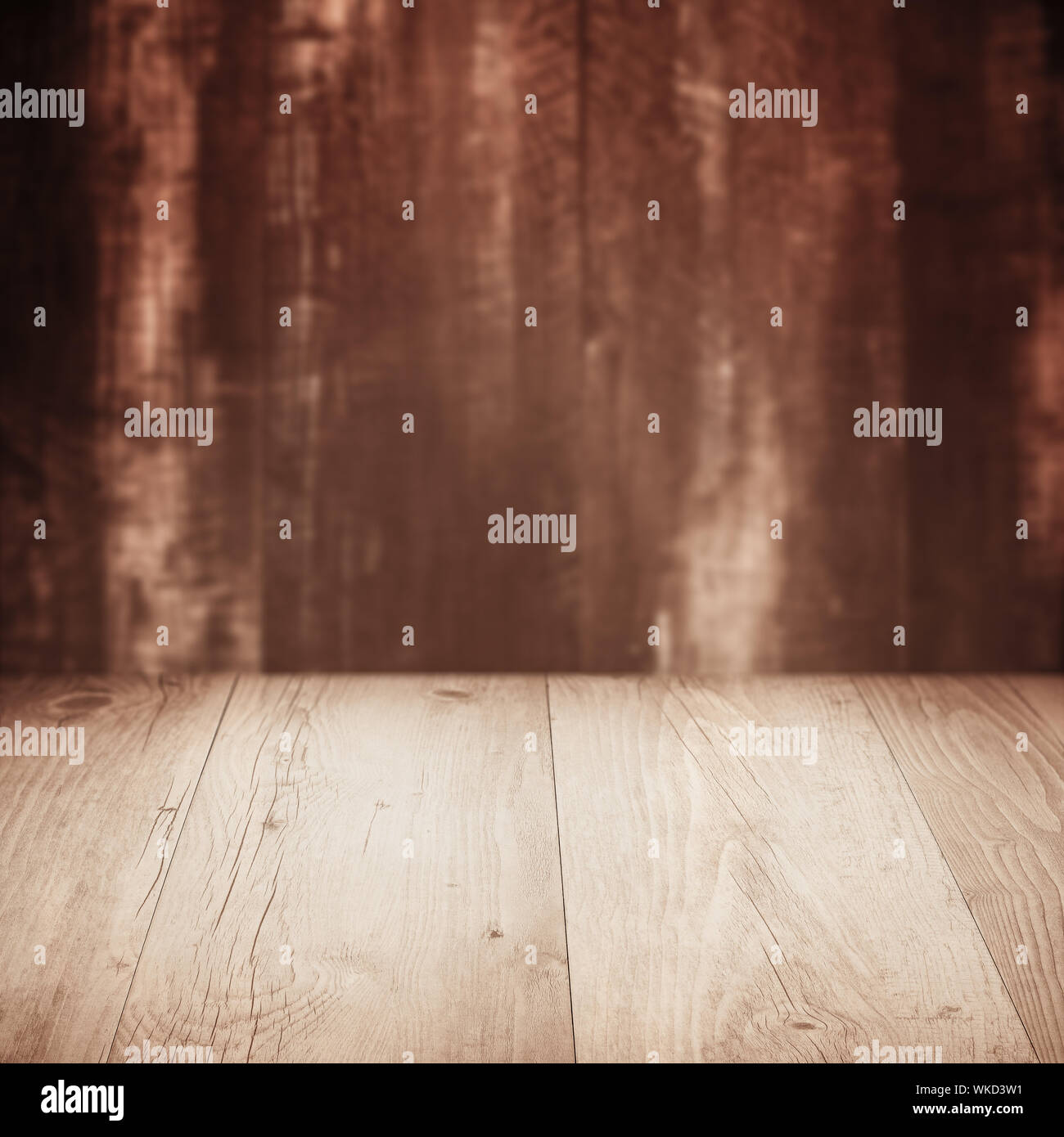 Wood background - table with wooden wall Stock Photo - Alamy