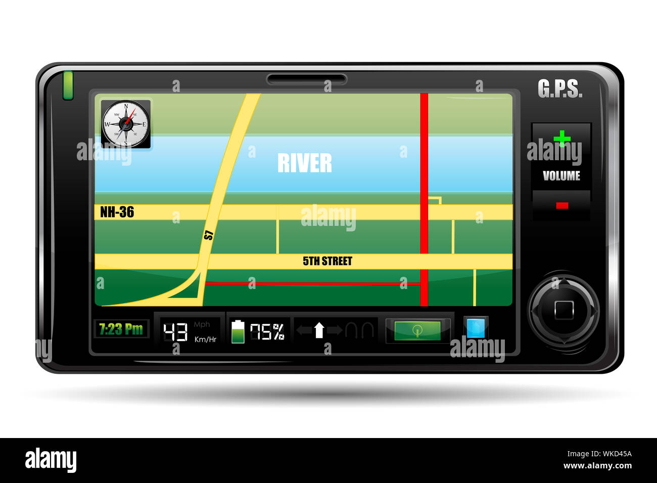 illustration of gps on white background Stock Photo - Alamy