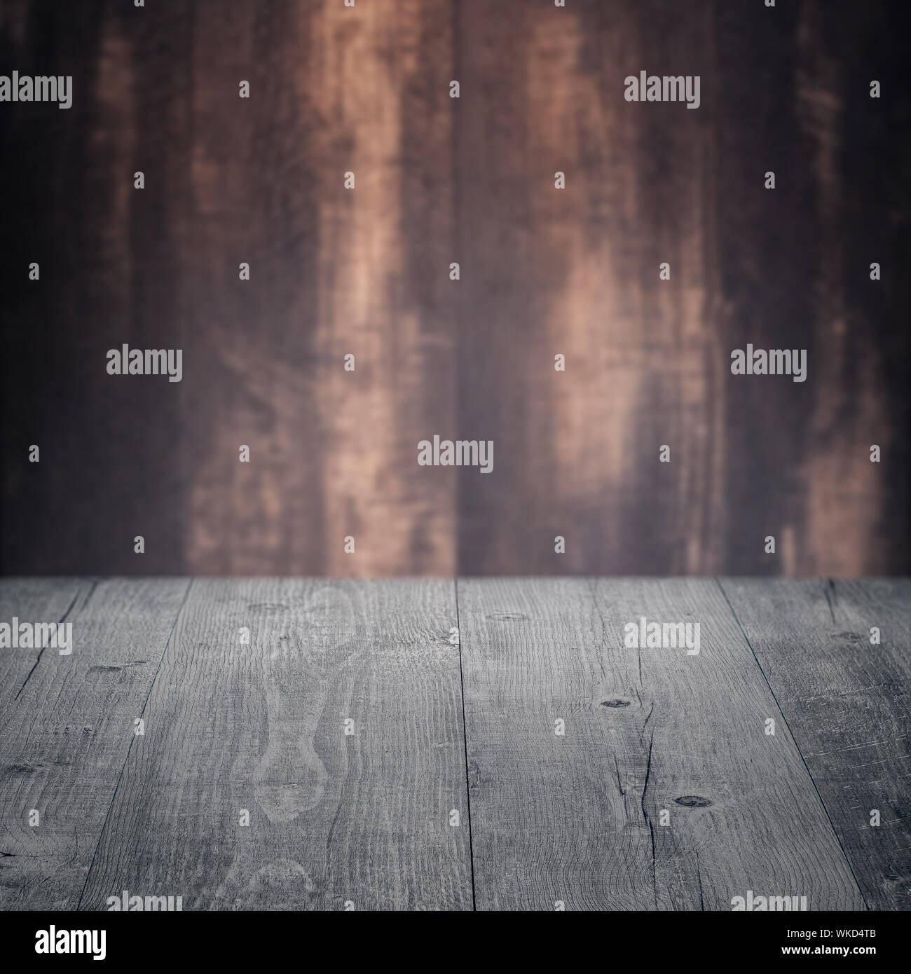Wood background - table with wooden wall Stock Photo - Alamy