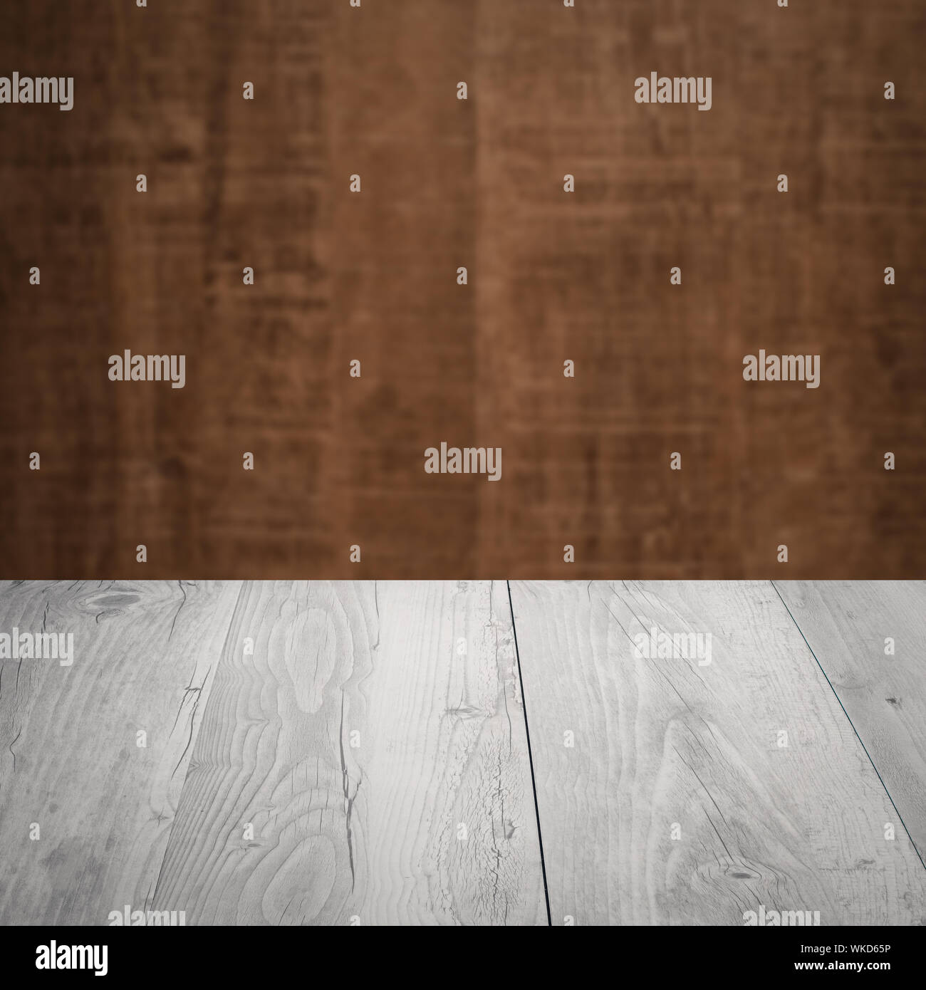 Wood background - table with wooden wall Stock Photo - Alamy