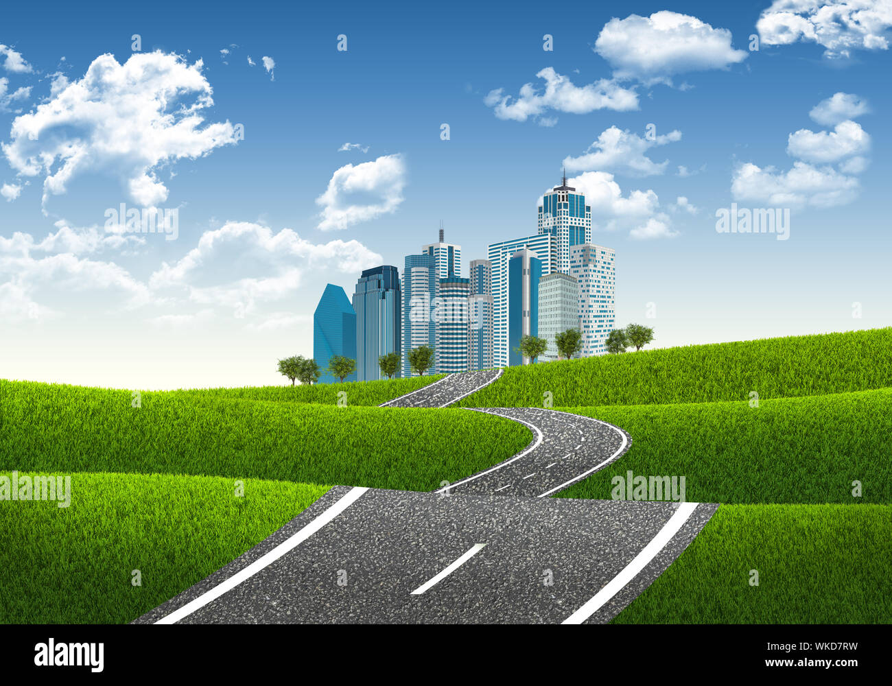 Road leading to business center. Concept of architecture Stock Photo ...