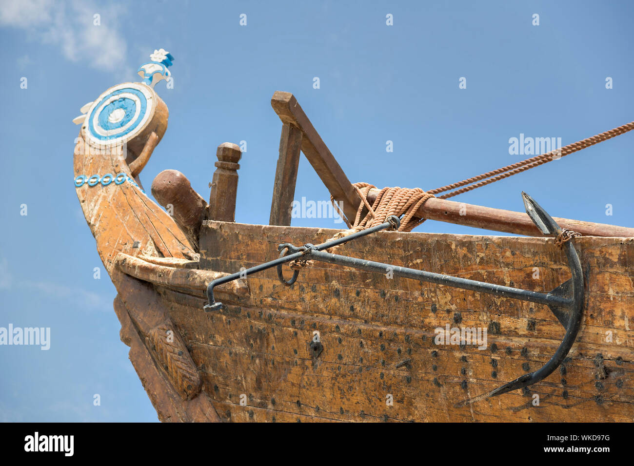 Image of a handmade Dhau ship in Oman Stock Photo - Alamy