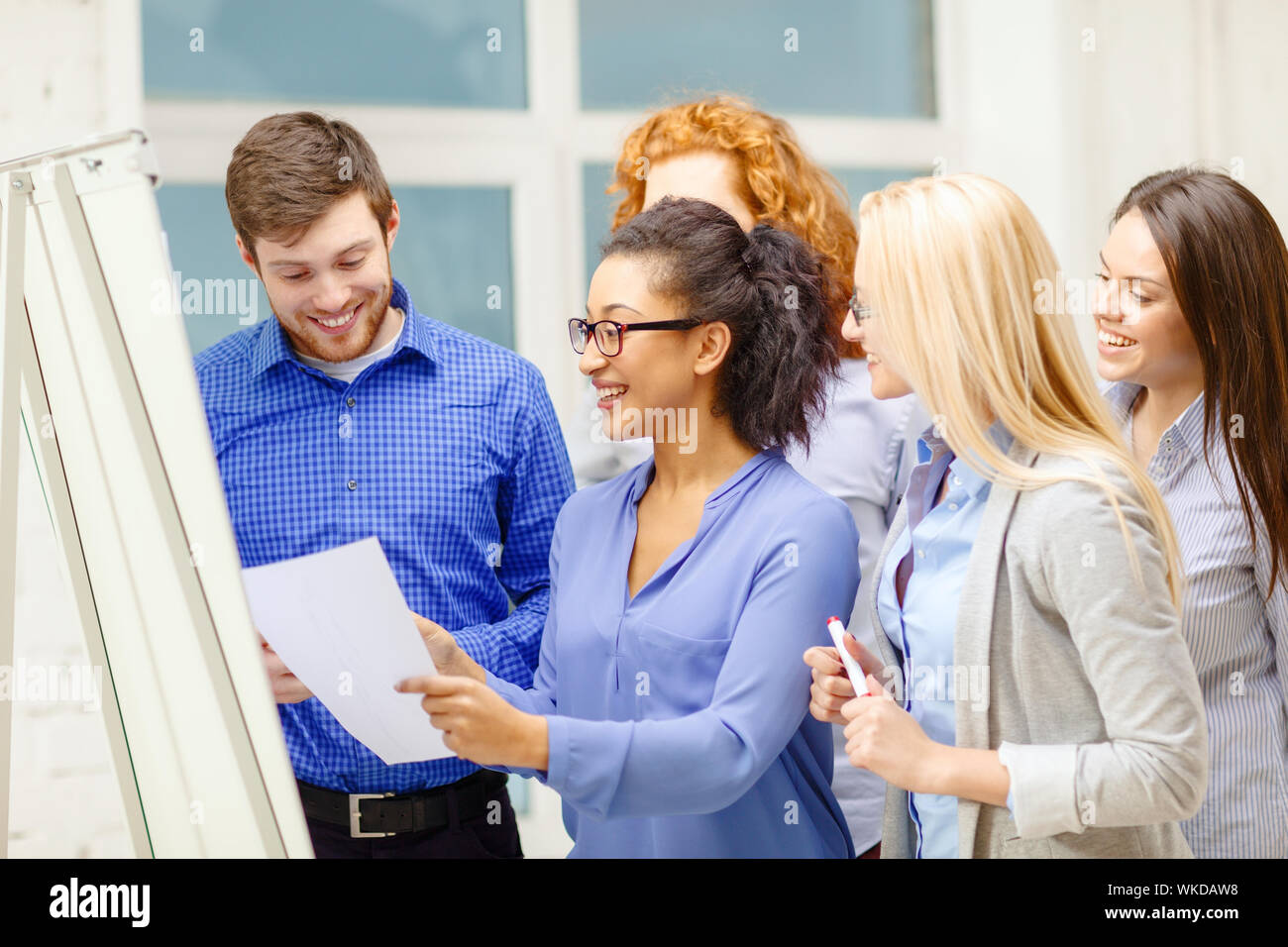 Smiling business professionals discussing hi-res stock photography and ...